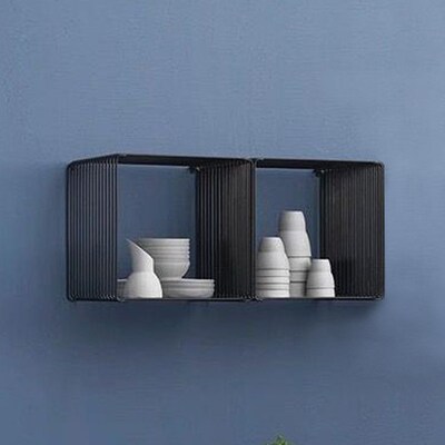 Creative wrought iron partition wall storage rack paint wall