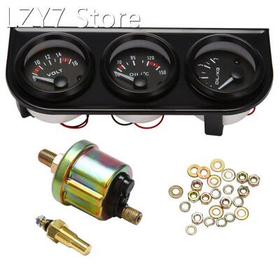 52mm Electrial Meter Triple Kit Volt Gauge + Oil Temp Gauge