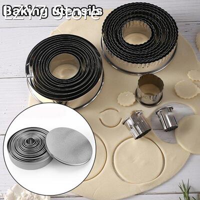Cookie Biscuit Cutter Set Stainless Steel Circle Doughnut Cu