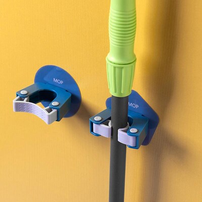 Hook Shelf-Holder Mop-Rack Sticky-Hanger Kitchen-Organizer W