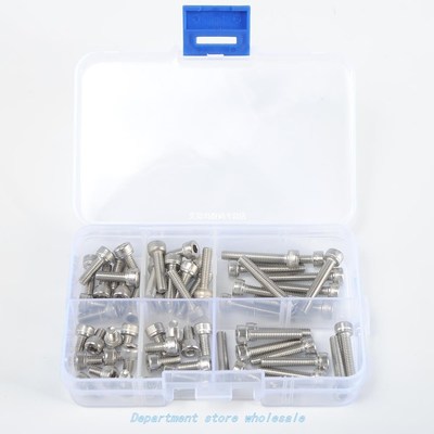 60PCS Stainless Steel Hexagon Socket Head Cap Screws High Co
