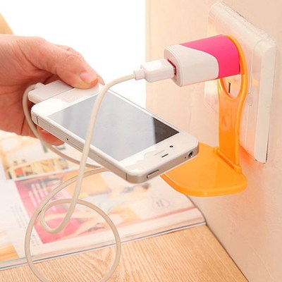 1pc Mobile Phone Wall Charging Holder Hangs for Tablet Cellp