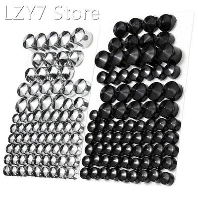 76pcs Motorcycle Screw Chrome Black Bolt Toppers Cover Caps
