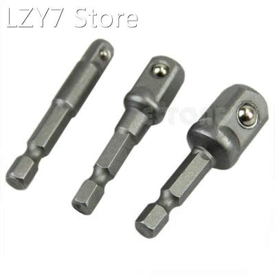 3 Sizes Socket Adapter Set Hex Shank to 1/4