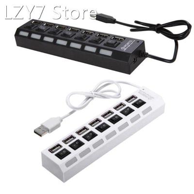 77UA USB Hub 2.0, 7-Port USB Data Hub Splitter with Multiple