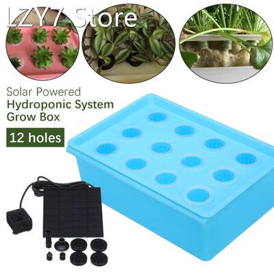 Soilless 12-Hole Solar Panel Water Hydroponic System Kit Gro