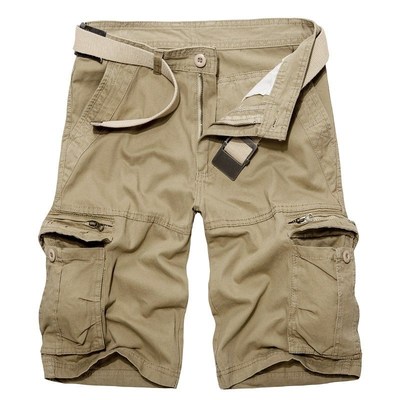 Men's Washed Cotton cargo shorts casual short pants for Male