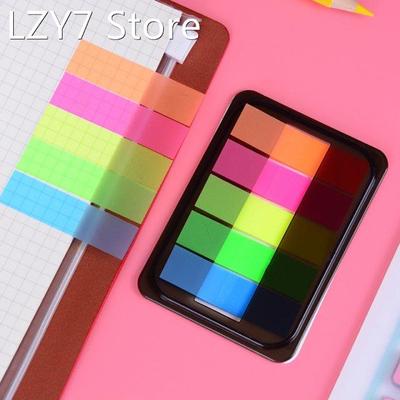 100Pc DIY Fluorescen transparent Sticker Bookmark Marker Mem
