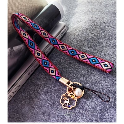 Mobile Phone Straps Vintage lanyard Fabric weaving Strap Wri
