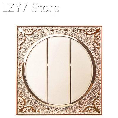 Luxurious Carved gold Push Button switch socket 3gang2way Wa