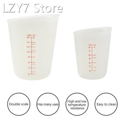 2 Pcs 250ml+500ml Silicone Measuring Cups Nonstick Reusable