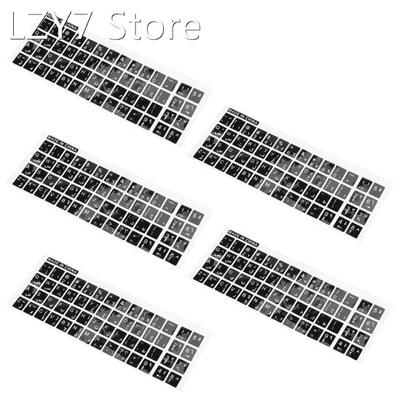 5X White Letters Arabic English Keyboard Sticker Decal Black