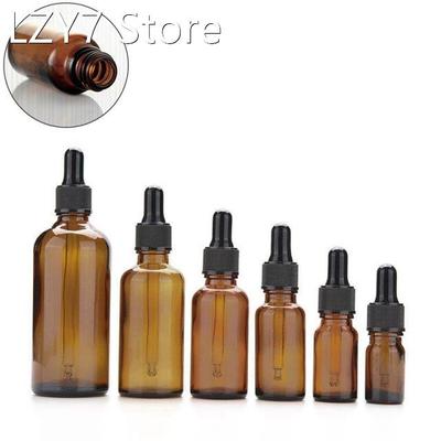 5-100ml Portable Amber Glass Essential Oil Spray Bottles Mis