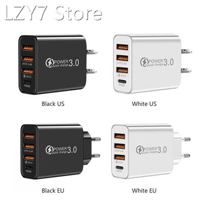 Universal Portable 3 USB Port+PD20W Type-C Phone Charger Sma