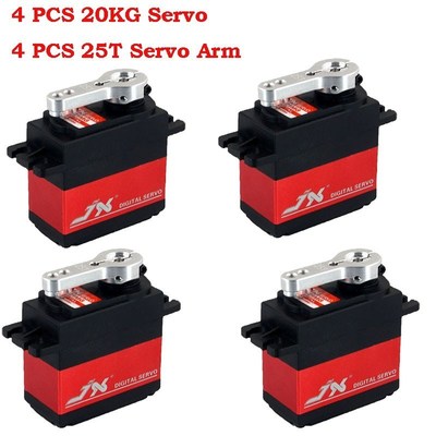 4PCS JX PDI-6221MG Metal  20kg Rc Servo Arm Large orque Digi