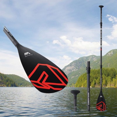 Upgrade Carbon Guide Semi Carbon SUP Paddle Red Black Stand