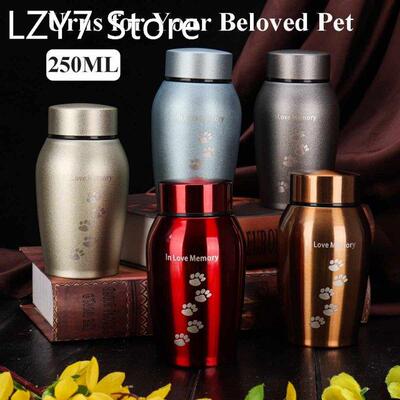 250ml Footprint Threaded Lid Pet Cremation Urn Stainless Ste