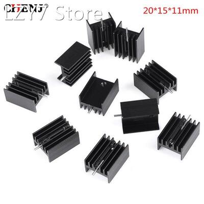 10Pcs 20x15x11mm Black Aluminum Heat Sink For TO-220 Triode