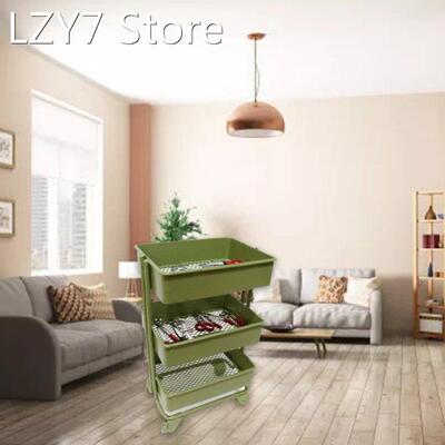 2022 New Trolley Floor Storage Rack with Wheels Dollhou