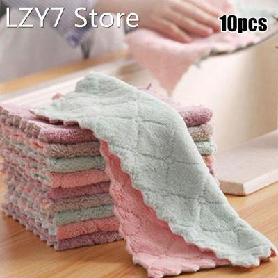 10PCS Kitchen Towel Absorbent Cleaning Cloths Non-stick Oil