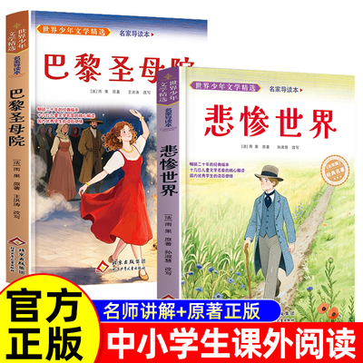巴黎圣母院 悲惨世界雨果著原著正版老师推荐小学生课外阅读书世界少年文学小学三年级四年级五年级六年级中小学课外阅读世界名著
