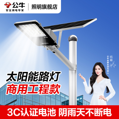 公牛工程款超亮大功率太阳能路灯