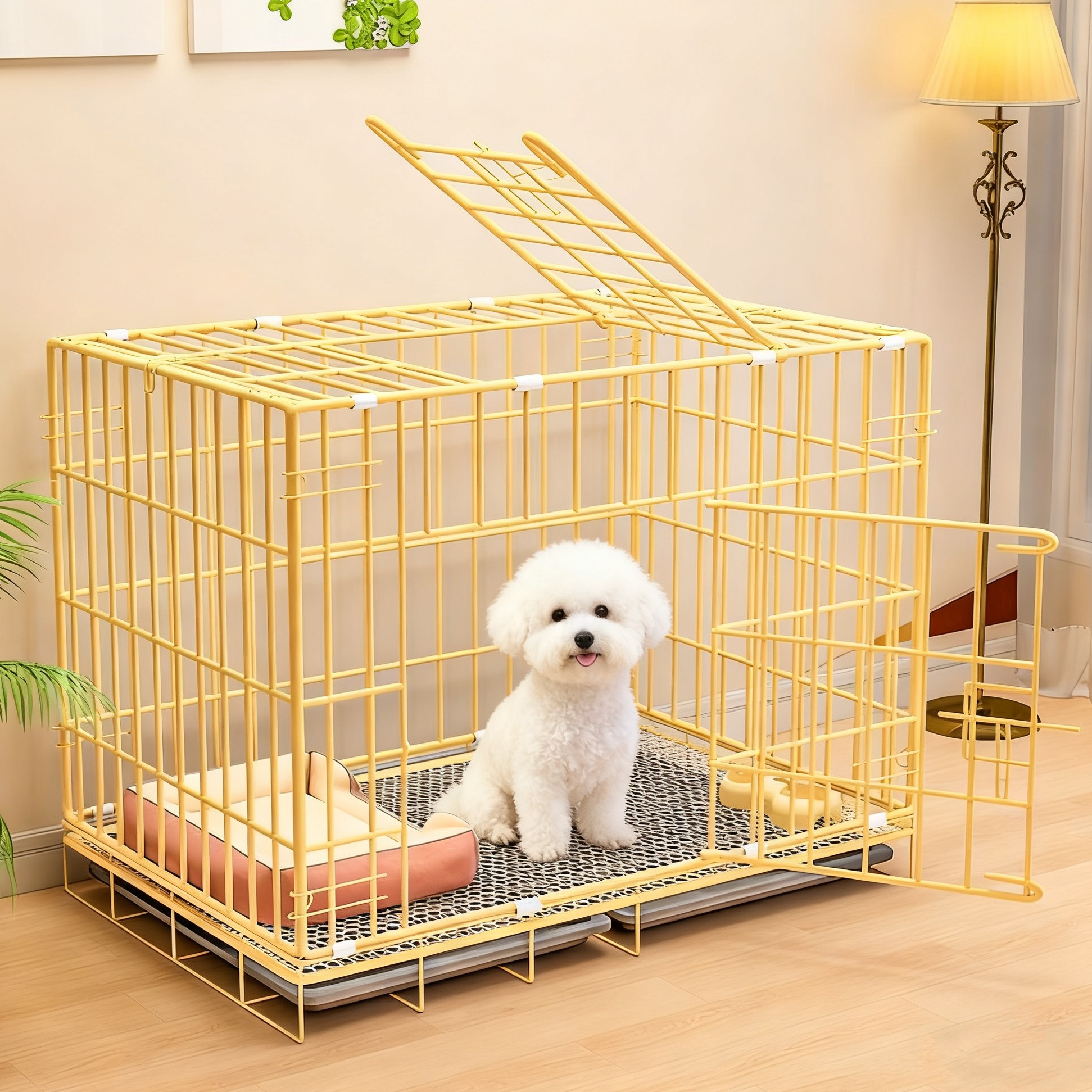 狗笼子中小型犬室内带厕所柯基泰迪比熊专用宠物免安装折叠狗笼