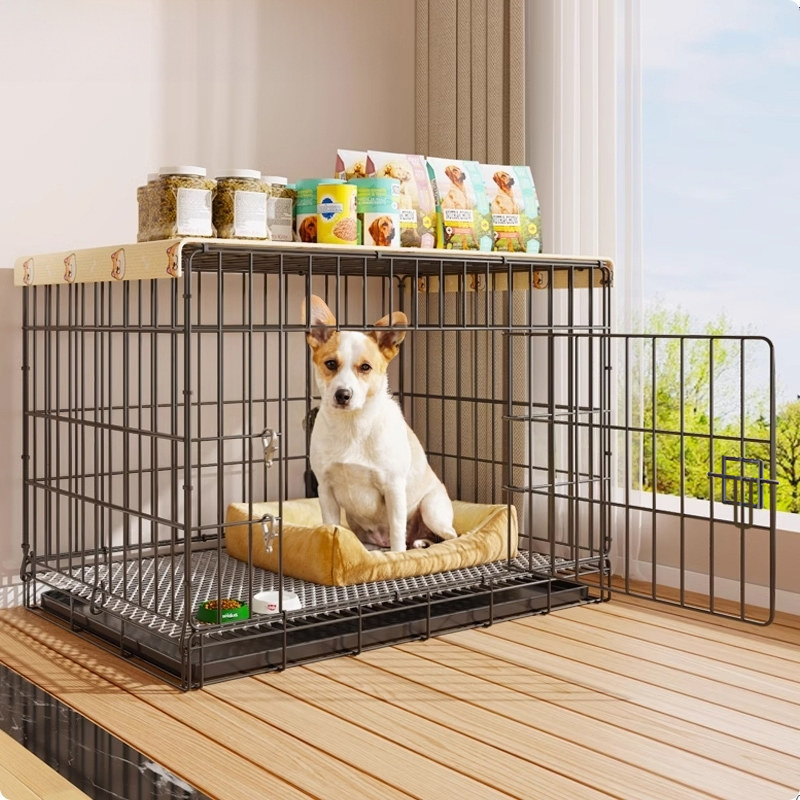 狗笼子中型犬家用宠物笼室内宠物笼子小型犬便携免安装带托盘大号