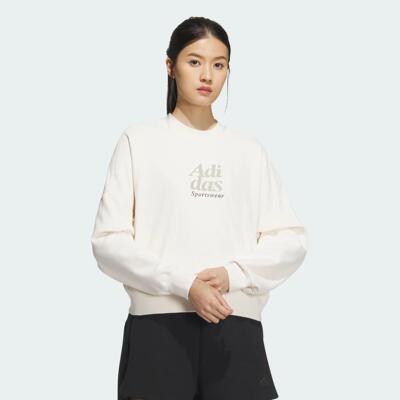 Adidas/阿迪达斯 女子 5MILES 毛圈布宽松圆领卫衣套头衫 IM8852