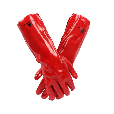 代尔塔手套PVC硫化耐磨耐撕裂防化耐酸碱201402工厂40cm化工防护