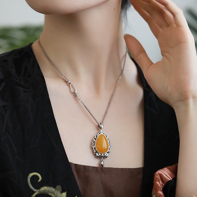 复古中式宫廷风平安花纹水滴莲花