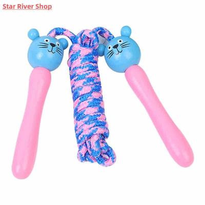 Kids Jump Rope Adjustable Cotton Braided Skipping Rope with