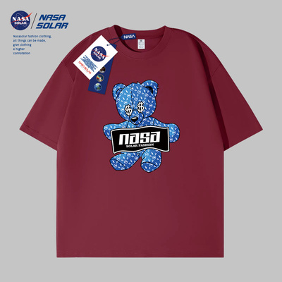 NASA简约短袖男女基础款圆领半袖弹力舒适耐穿学生党日常出门HB