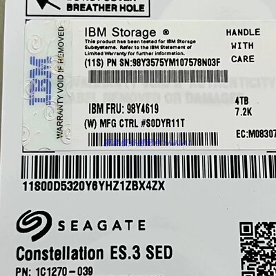 盘 98Y3575/98Y4619/ 4TB 7.2K 3.5 SAS ST4000NM0043服务器议价