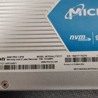 光 9200PRO 7.68T U2 NVME MTFDHAL7T6TCT 服务器SSD提供测报议价