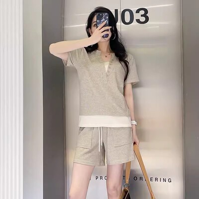 2026春款套装两件套长袖女运动时尚百搭短袖套装LL4