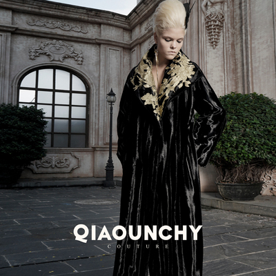 金乌俏云曦仿生水貂毛手绣大衣