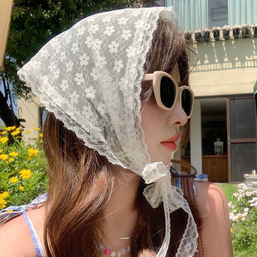 法式蕾丝三角巾屁帘腰带女配裙子流苏腰绳系带牛仔裤配饰花边罩裙