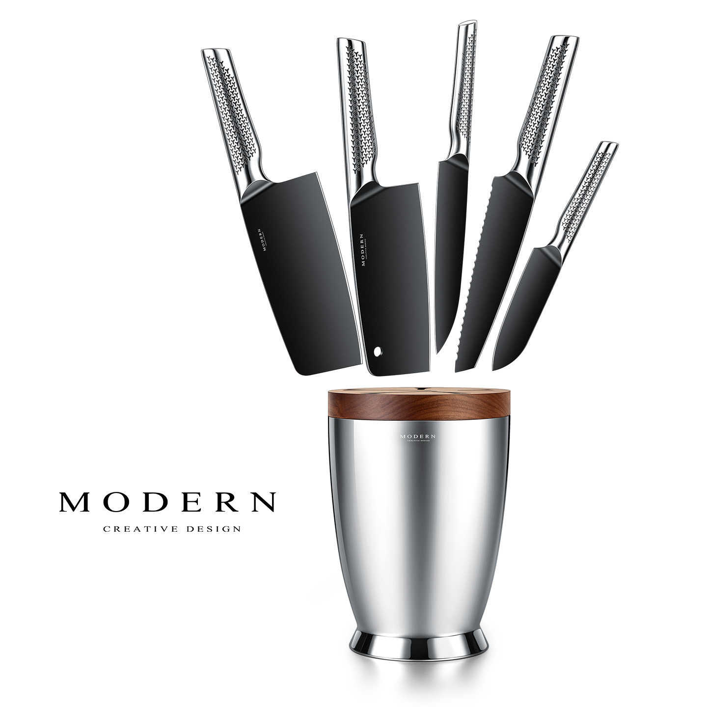 新品摩登MODERN原创隐锋系列厨房刀具套带刀架菜刀切肉砍骨刀果刀