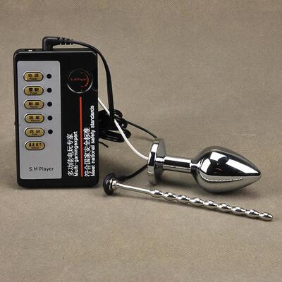Male penis electric shock punishment toy urethral dilator