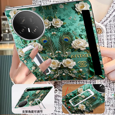 翻盖腕带支架荣耀magicv6手机壳新款v5折叠屏v3轻奢花朵vs3磁吸一体高级感v2时尚创意女款vs2全包防摔保护套