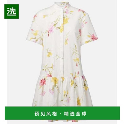 1h可退 香港直邮Erdem 女士 花朵棉质迷你连衣裙 beige米色 舒适