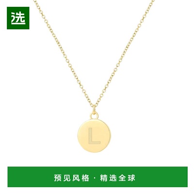 1h可退 【美国直邮】Savvy Cie Jewels 18K镀金纯银圆形首字母吊