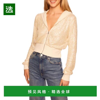 1h可退 【美国直邮】Susana Monaco 亮片连帽卫衣 女士休闲运动衫
