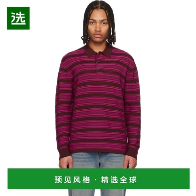 1h可退 香港直邮Wales Bonner 男士 酒红色 & 粉色 The Billie Kn