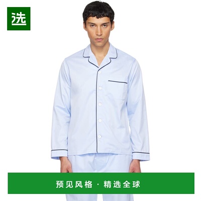 1h可退 香港直邮Tekla 男士 蓝色 Sateen Long-Sleeved 睡衣 STSH