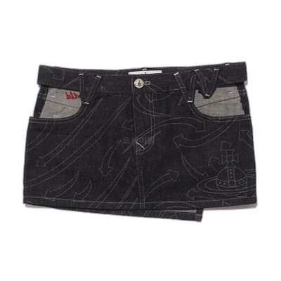 韩国直邮vivienne westwood女士装饰锋线牛仔复古辣妹半身裙裙子