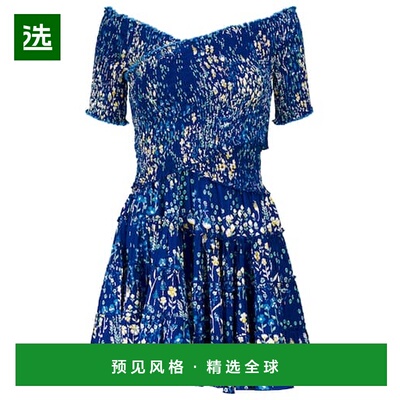 1h可退 香港直邮Poupette St Barth 女士 Soledad 抽褶印花迷你连