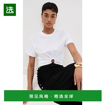 1h可退 香港直邮Rabanne 女士 Haut T恤 white白色 舒适时尚女装