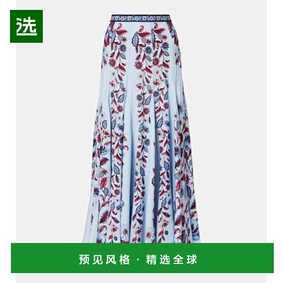 1h可退 香港直邮FARM RIO 女士 Marcelle 褶裥长款半身裙a字裙